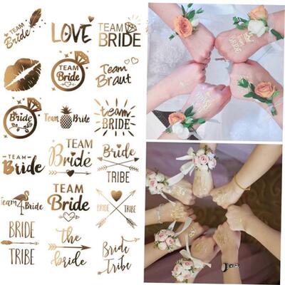 10/20pcs Bridal Team Temporary Tattoo Bachelorette Party Hen