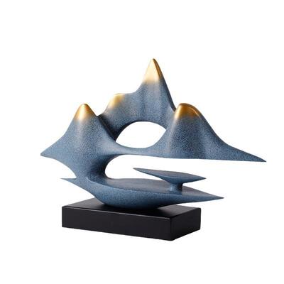 新式树脂山现代简约办XP-1906墅公室售楼处摆板件样房间别软装家