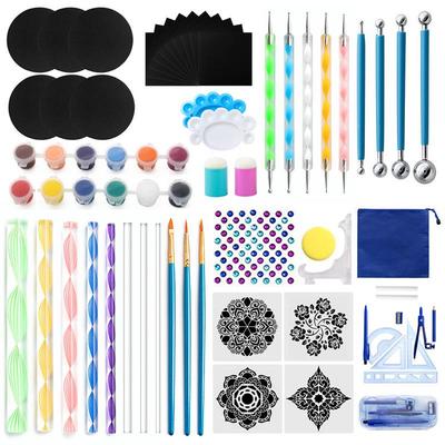 曼陀模罗工具9件套装纸手6IAV指套拓印绘图板画架卡勾线笔模板