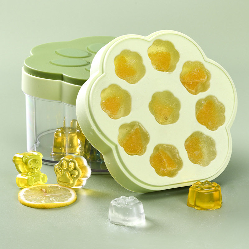 创意小熊冰格家用冻冰块模具DIY冰球雪糕棒球模具塑料储冰制冰盒