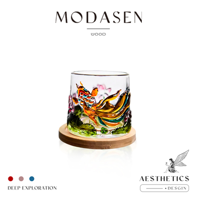MODASEN国潮彩绘玻璃威士忌酒杯