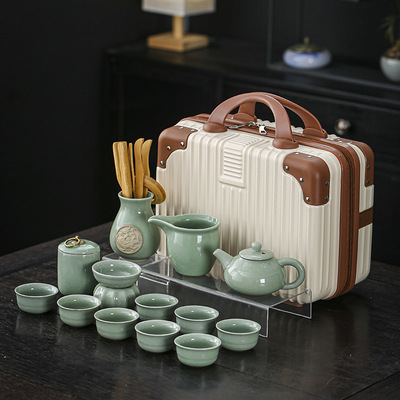 Ge Kiln Opening Kung Fu Tea Set, Business Gift Set, Gift Box, Office Reception, Teapot Making, Gift Set for Customers