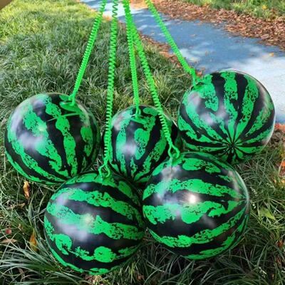 Inflatable stall gift toy with rope, leather ball for exercise, elasticity, patting, hanging rope, chain, watermelon sk