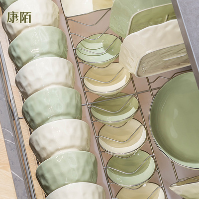 Kangmo Anti scalding Bowl and Dish Household Set High Beauty, High Temperature Resistant, Underglaze Color, Milk Oil Wi