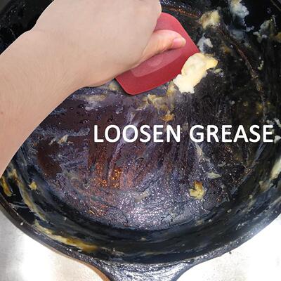 Pan Dish Scraper Cast Iron Skillet Pan Cleaners Grease