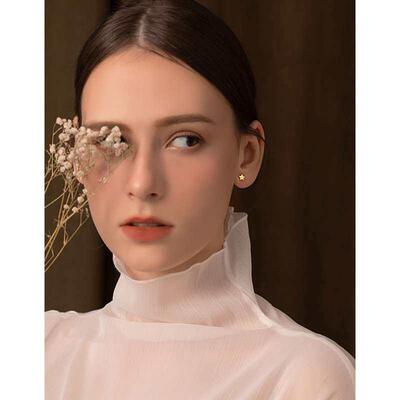 Five Corner Star Screw Earrings Female S925 Sterling Silver