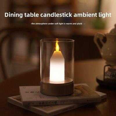 三松手扫感应灯可充电蜡烛灯清晰酒吧桌饰烛光饰品卧室床头台灯