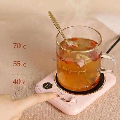 220V Cup Heater Coffee Mug Warmer Timer Heating Coaster