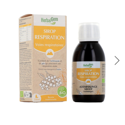 法国本土版Herbalgem Sirop Respiration有机糖浆 缓解呼吸不畅