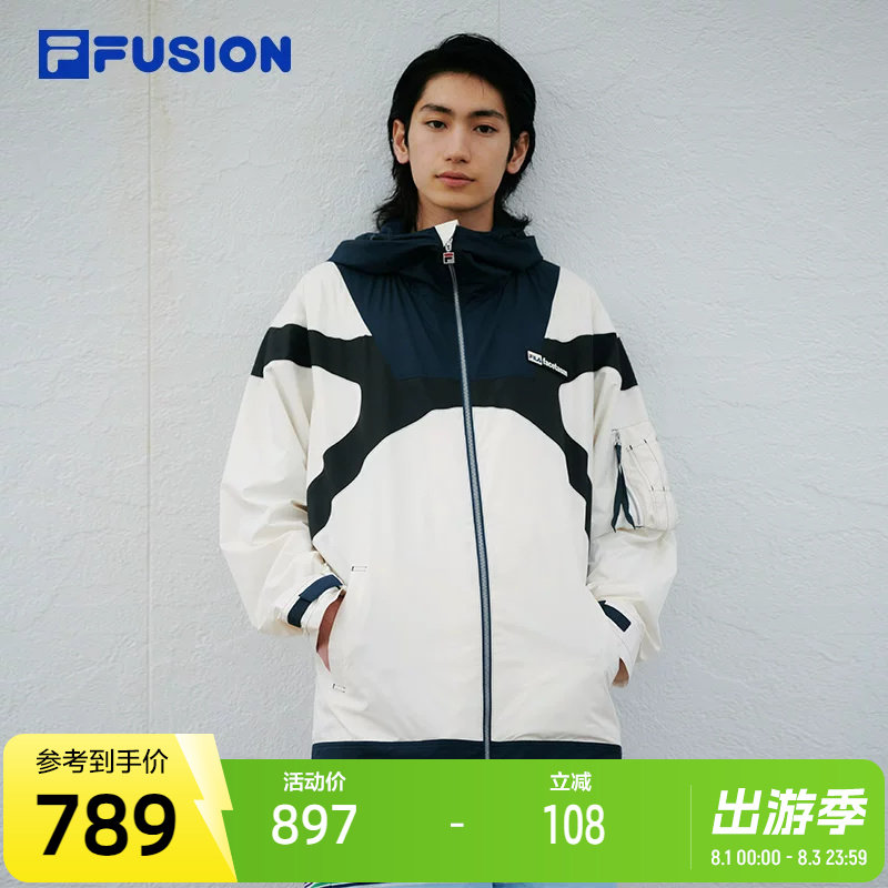 FILA FUSION x FACETASM斐乐潮牌情侣款梭织外套2024夏季新款上衣