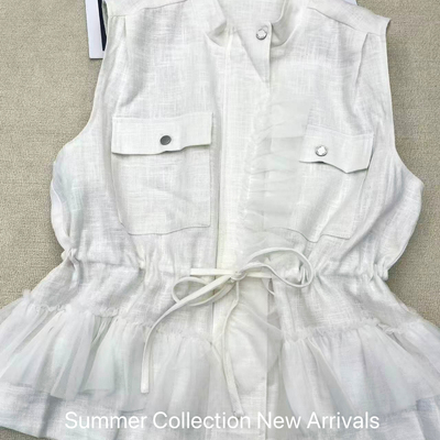 云朵夏上新高级老钱风亚麻马甲ys-3702