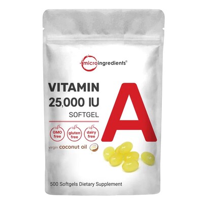 效期到27.06 Micro Ingredients 25000IU 维生素A 500粒