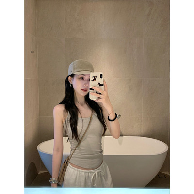 isaro uu 天丝羊毛苣舒服闭眼入吊带~显瘦遮副乳弹力修身打底吊带