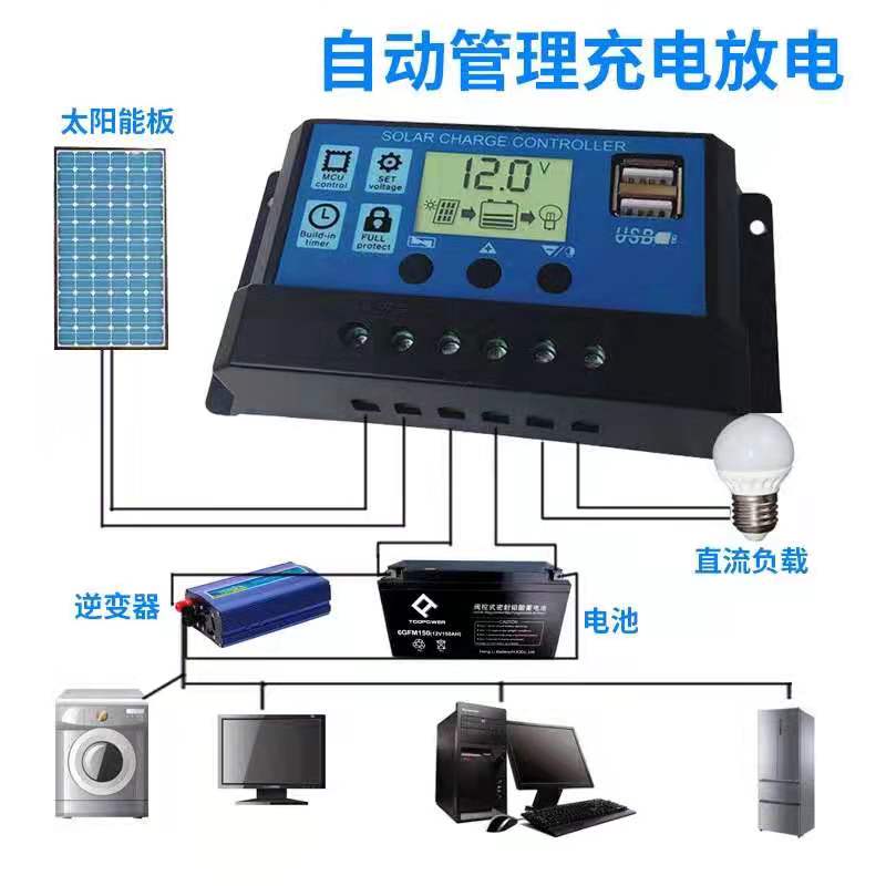 单晶硅太阳能电池板100W200W300W家用光伏发电太阳能板全套带电池