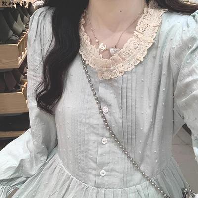 茶歇法式提花连衣裙女秋温