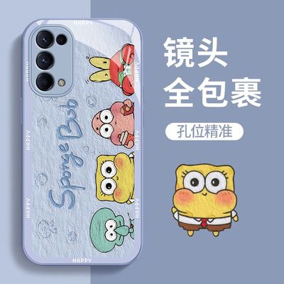 适用opporeno5pro+手机壳玻璃pdrm00全包卡通opreno5pr0保护套pdsm00新款ren05k可爱pegm10女5g高级reno5防摔