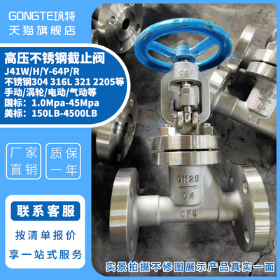 不锈钢高压截止阀J41W/H/Y-64P 304 316L 321 2520 2205高温阀门