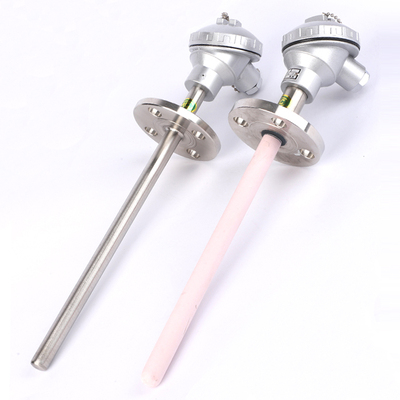 上海仪表 双支k型热电偶wrn2-431 l=750mm 0-1200℃ 固定法兰DN20