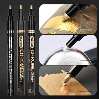 Chrome Mirror Marker Pen DIY Reflective Liquid Paint Pens Si
