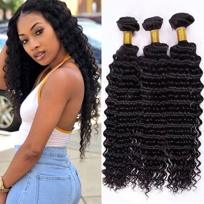 brazilian deep wave real virgin human hair bundles extension