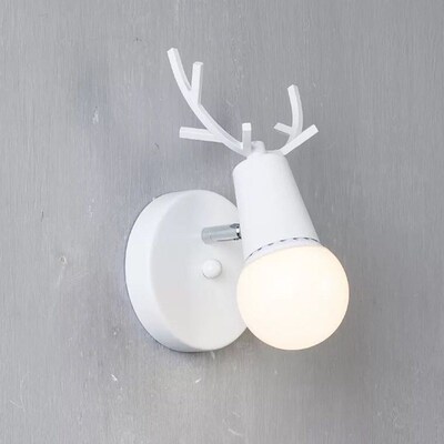 LED Antler Wall Lamp Iron Wooden Nordic Vintage Modern Bathr