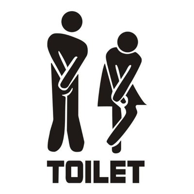 Removable Cute Man Woman Washroom Toilet WC Sign Stickers Fa