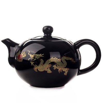 Black Ceramic Tea Pot Chinese Dragon Teapot Handmade Teapot
