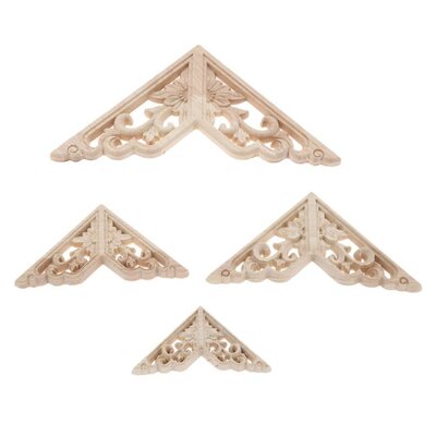4Pcs 6/8/10/15cm Wood Carved Corner Onlay Applique Frame Doo
