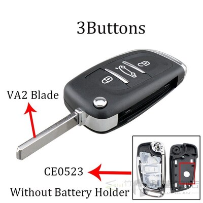CE0523 New style Folding Car Key Shell For Peugeot 306 407 8