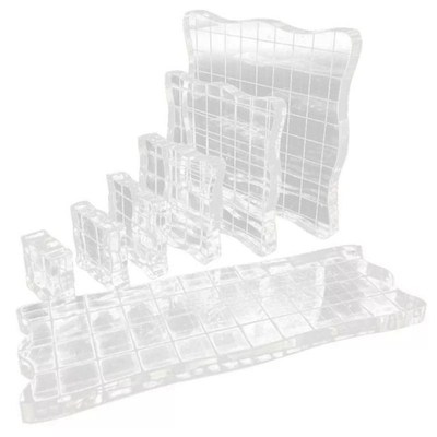 7Pcs Stamp Blocks Acrylic Clear Stamping Blocks Tools with G