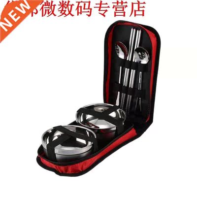 Red Straight Spoon Stainless Steel Portable Tableware Campin