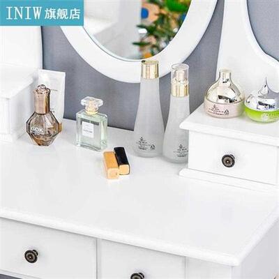 Dressing Table With Mirror Five Drawer Single Stool Girl Mod