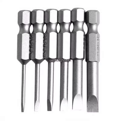 6Pcs/Set 50mm 2.0-6.0mm Flat Head Slotted Tip Screwdrivers B