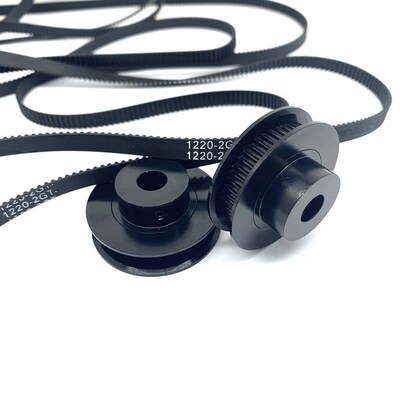 2Pcs 2GT 50 Teeth Bore 8mm Timing Pulley And GT2 1220mm Leng