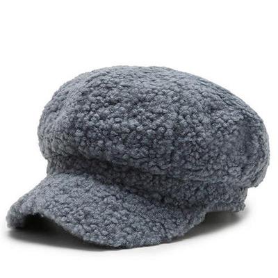 Autumn And Winter Female Octagon Newsboy Cap For Women Lambs