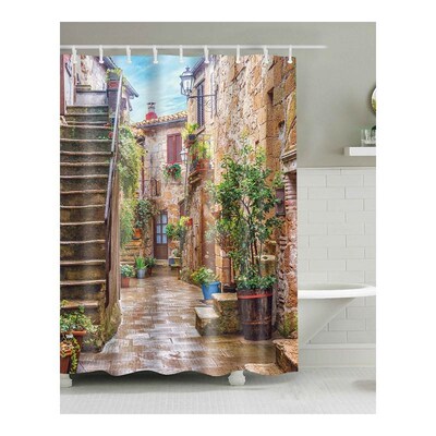 Shower Curtains Garden Flower-Door Bathroom Polyester Waterp