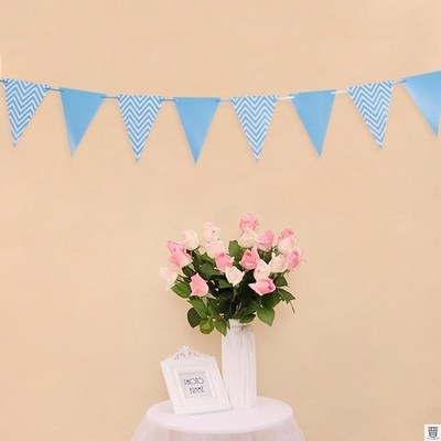 12 Flags 18cm Rose Gold Garlands Birthday Bunting Banners