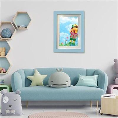 2pcs Artwork Picture Frame with Mat Wooden Frames Hold Up