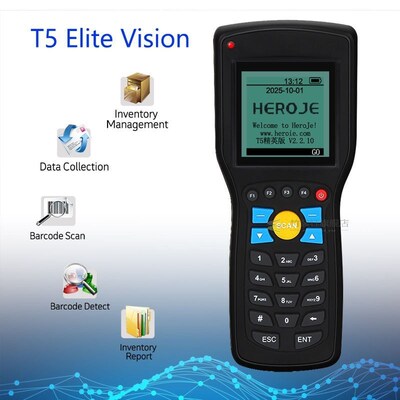 Heroje T5 Elite Vision Wireless 433MHz 1D Barcode Scanner Da