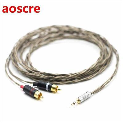 DIY HIFI .5mm Stereo to 2 RCA Male Cable Nordost Odin Siver