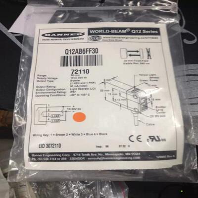 BANNER小型光电开关Q12AB6FF30议价