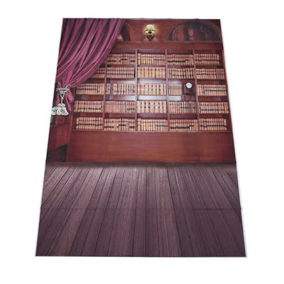 Vintage Library Books Wooden Floor Photography Backdrops Pho