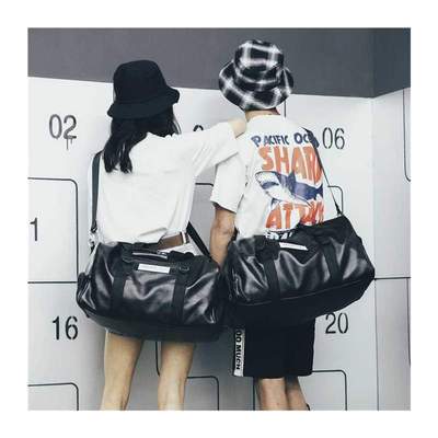 Gym Bag Leather Women Fitness Shoe Compartment Men Duffle Sh