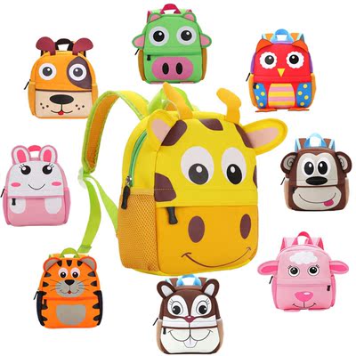 3D Animal Kids Backpack Infant School Bags for Children Back