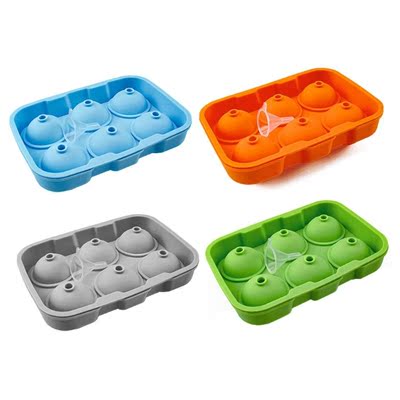 G6DA 6 Holes Ice Cube Mold with Lid Ice Ball Silicone Tray f