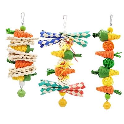 Parrot Chewing Toys Wooden Beads Rattan Balls Corn Husks