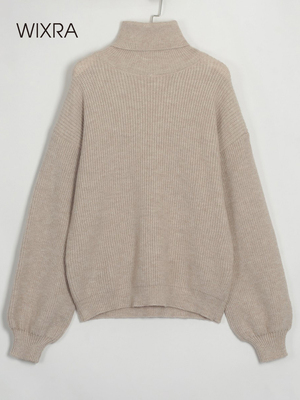 Wixra Turtleneck Sweater Women Pull Femme Jumper Casual Kore