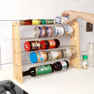 Stainless Steel Storage Rack Seasoning Bottles Shelves Spice