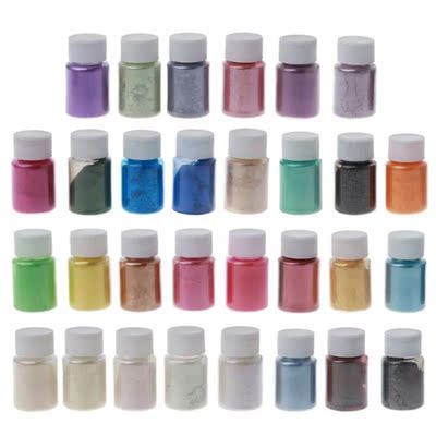 30 Colors Mica Pearl Powder Cosmetic Grade Resin Powdered Pi