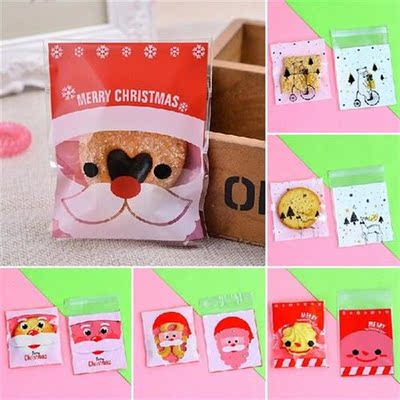 100Pcs Christmas Package Cookie Candy Gifts Bag Wedding